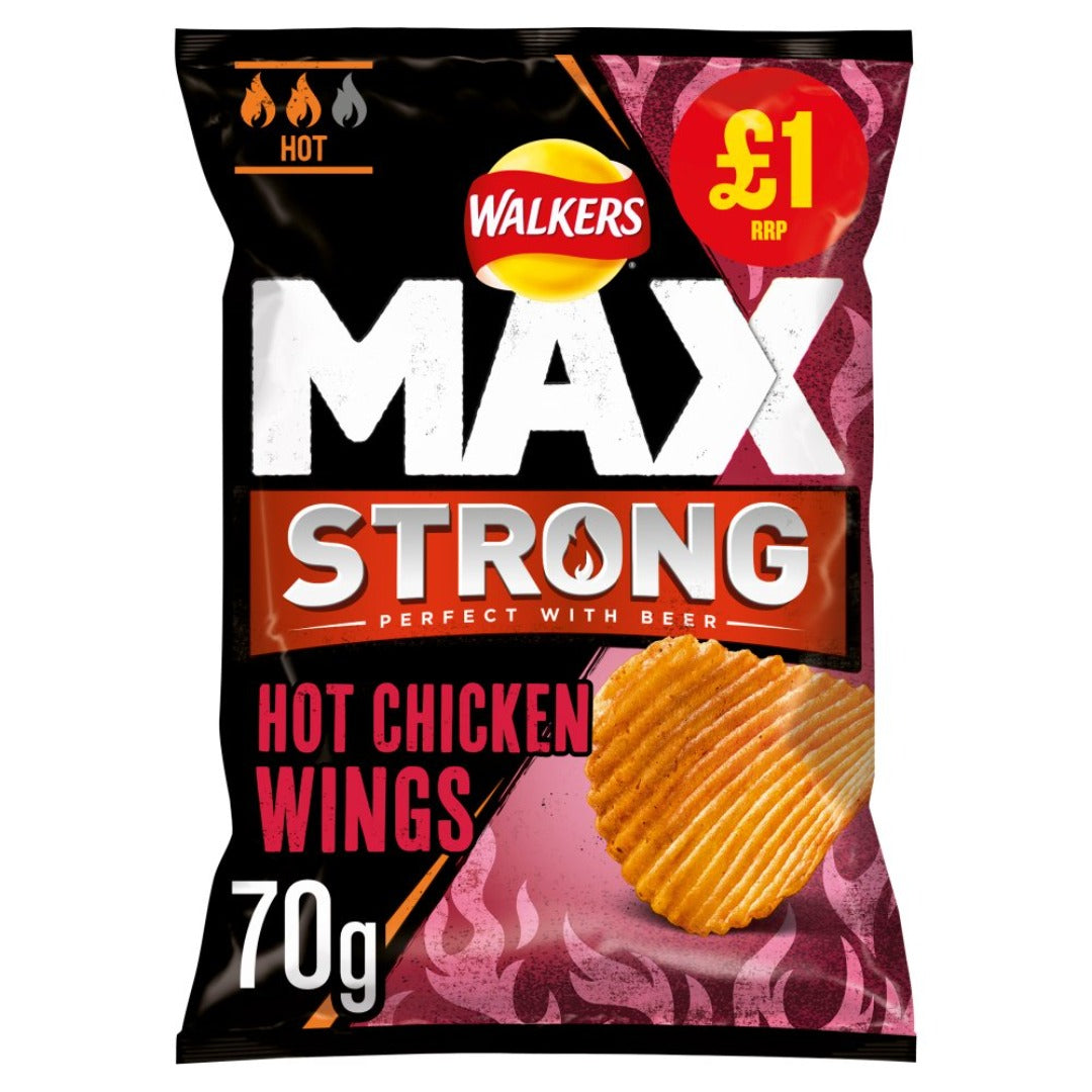 Walkers Max Strong Hot Chicken Wings 70g – Snackstar